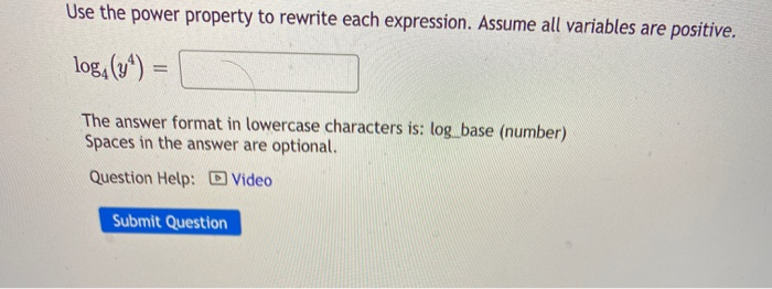 Solved Use the power property to rewrite each expression. | Chegg.com