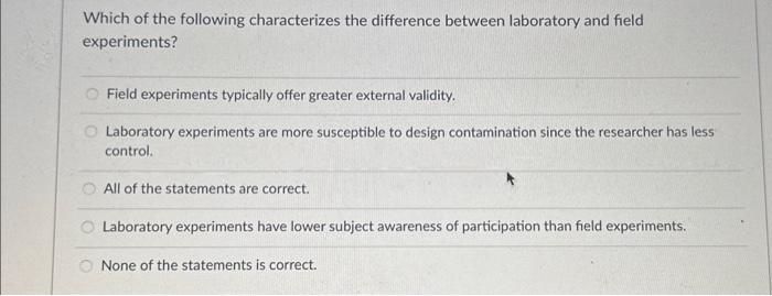 Solved Which of the following characterizes the difference | Chegg.com