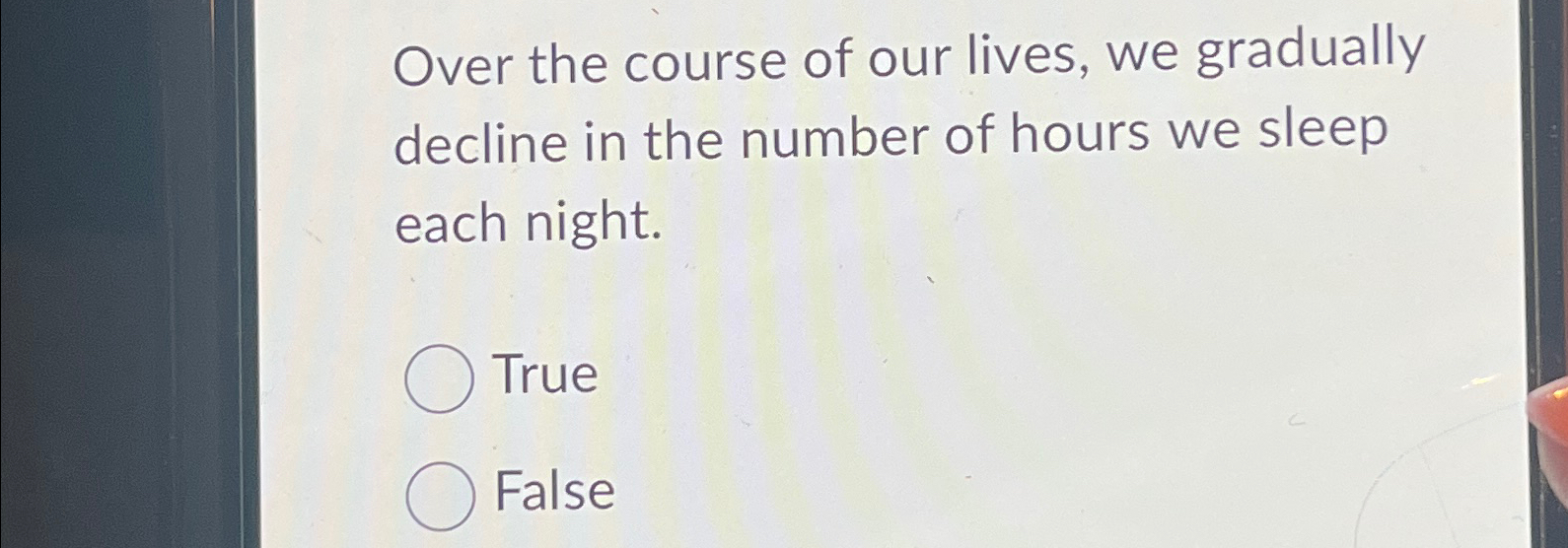 Solved Over the course of our lives, we gradually decline in | Chegg.com