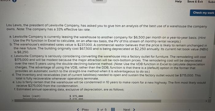Solved Lou Lewis, the president of Lewisville Company, has | Chegg.com