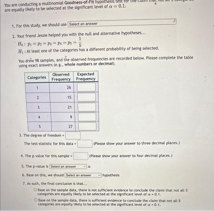 Solved Find The Critical Values For A Two Tail Test In A χ2