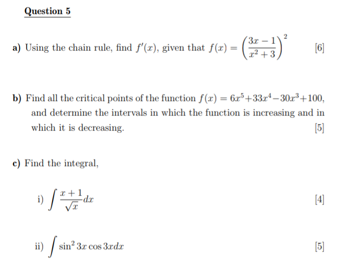 Solved a) Using the chain rule, find f′(x), given that | Chegg.com