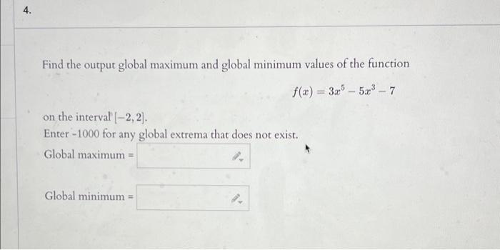 Solved Find the output global maximum and global minimum | Chegg.com