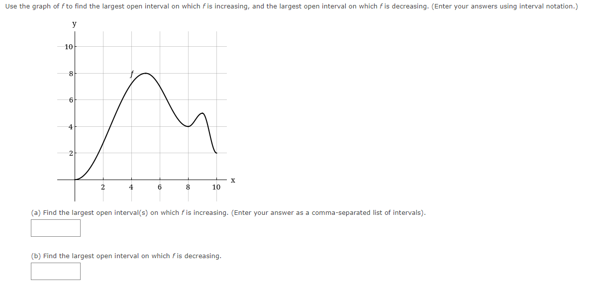 Solved (a) ﻿Find the largest open interval(s) ﻿on which f | Chegg.com
