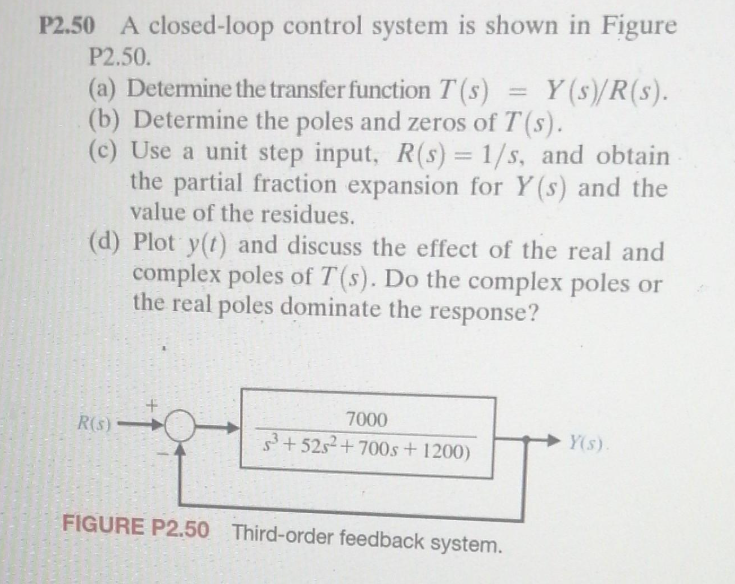 Solved Use MATLAB to ﻿code and plot:P2.50 ﻿A closed-loop | Chegg.com