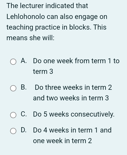 Solved The lecturer indicated that Lehlohonolo can also | Chegg.com