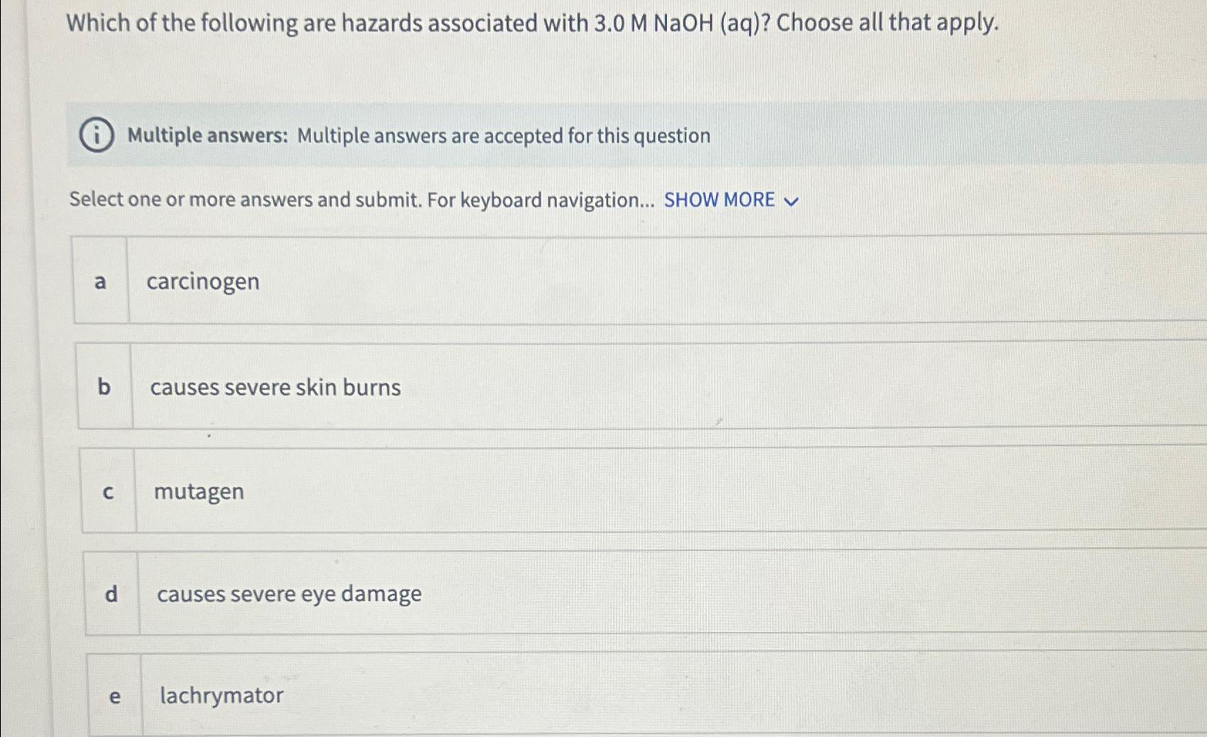 Solved Which of the following are hazards associated with | Chegg.com