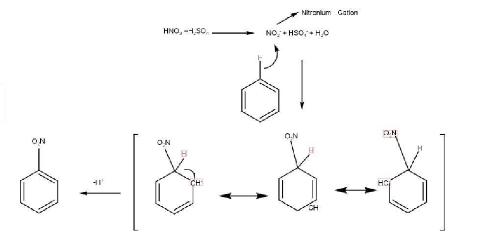 Solved H2SO4 + HNO3 りさん、 +H2O benzene nitrobenzene | Chegg.com