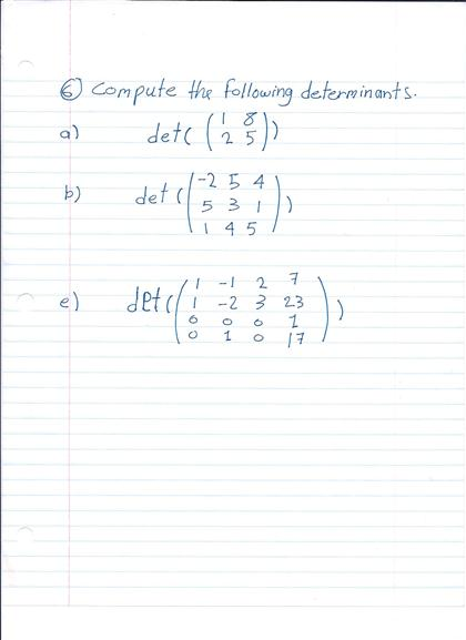 Solved Compute the following determinants. | Chegg.com