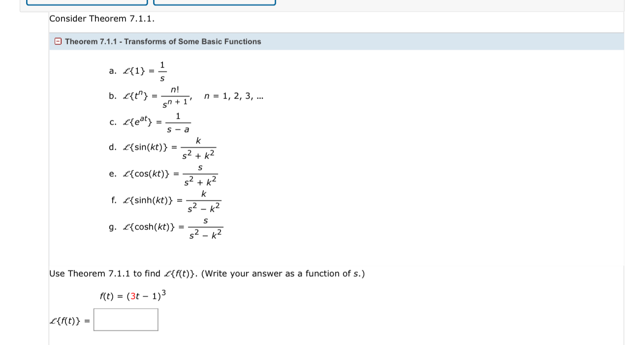 Solved Consider Theorem 711theorem 711 ﻿transforms Of 