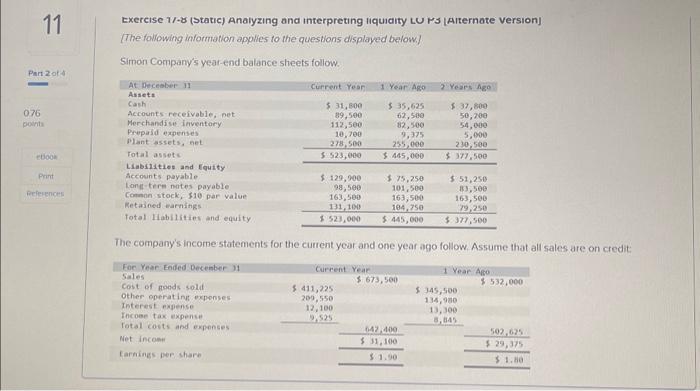 Solved Exercise 1/-8 (Static) Analyzing and interpreting | Chegg.com