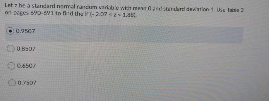 Solved Let z be a standard normal random variable with mean | Chegg.com