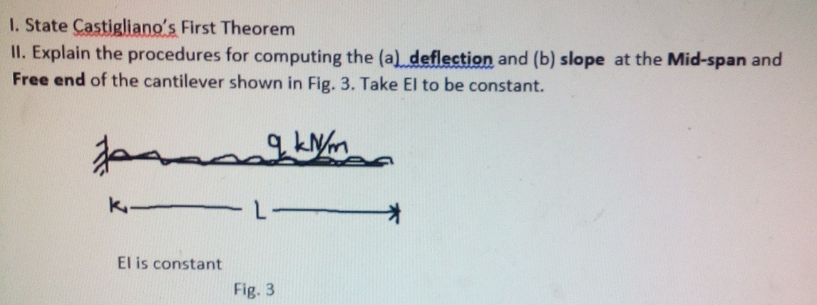Solved I. State Castigliano's First TheoremII. ﻿Explain the | Chegg.com