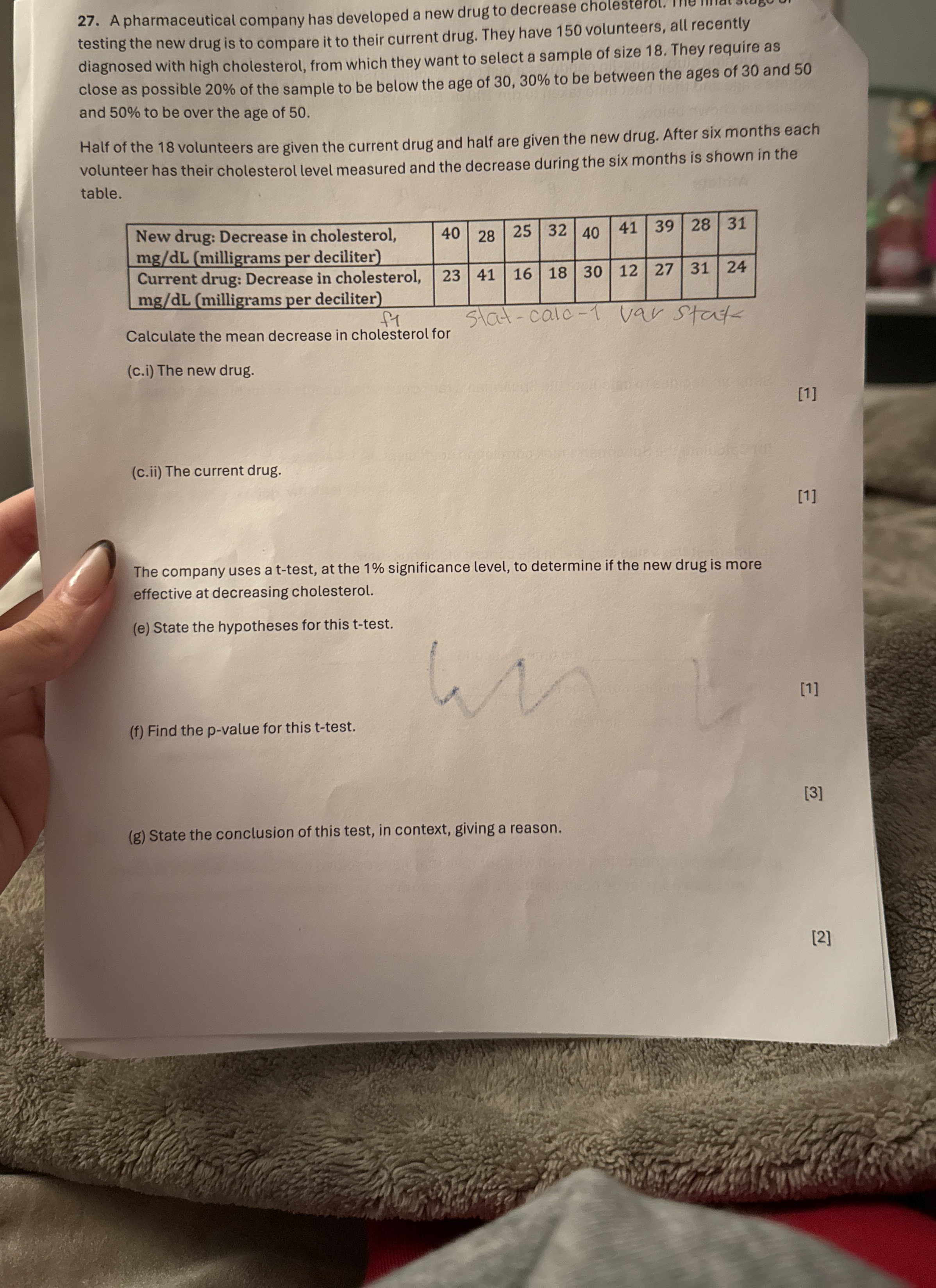 Solved A pharmaceutical company has developed a new drug to | Chegg.com