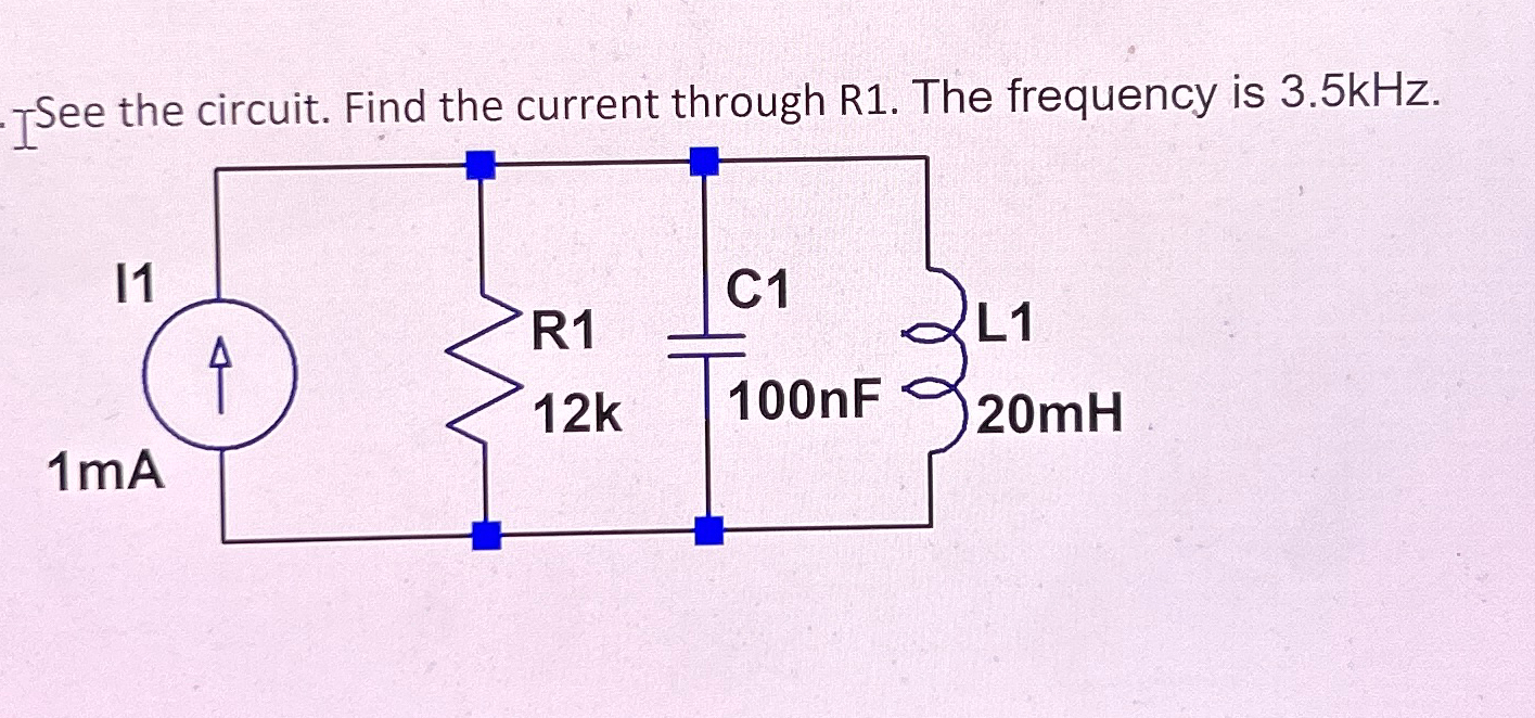 Solved Tee the circuit. Find the current through R1. ﻿The | Chegg.com