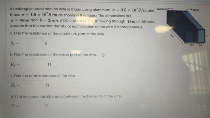 Solved A rectangular cross section wire is made using | Chegg.com