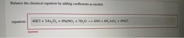 Solved Balance the chemical equation by adding coefficients | Chegg.com