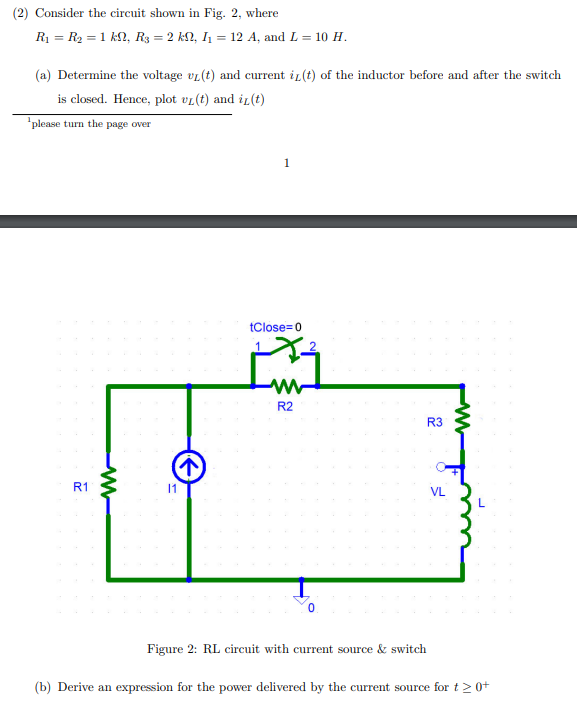 (2) ﻿Consider the circuit shown in Fig. 2, | Chegg.com