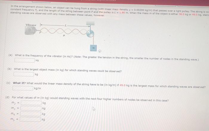 Solved ect can be hung from a string (with linear mass | Chegg.com