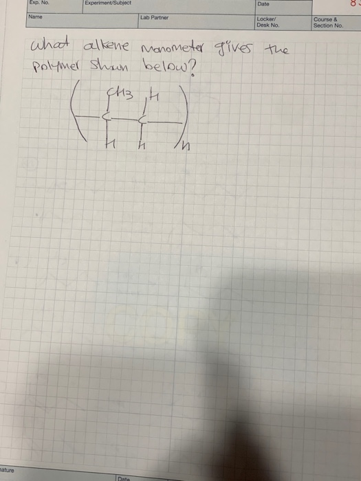 Solved Exp. No Experiment/Subject Date 8 Name Lab Partner | Chegg.com