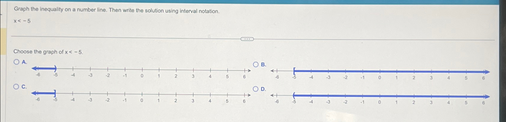 Solved Graph the inequality on a number line. Then write the | Chegg.com