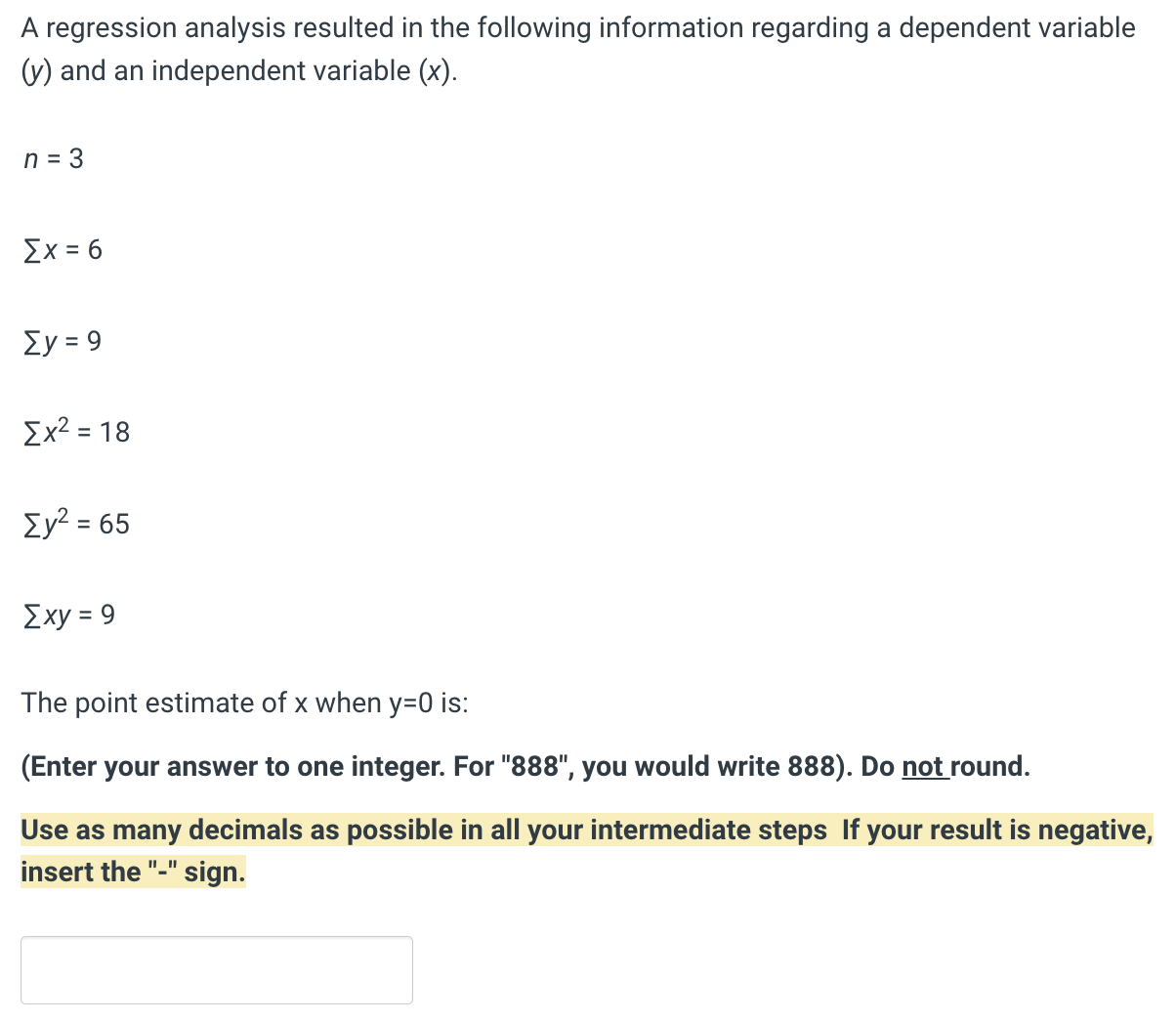 Solved A regression analysis resulted in the following | Chegg.com