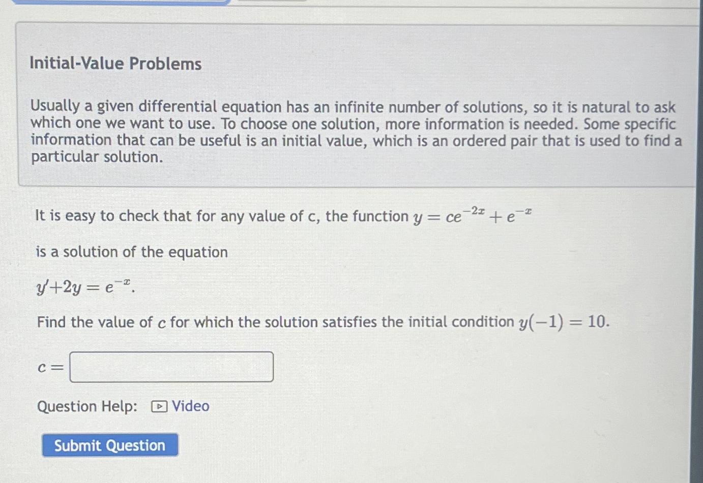 Solved Initial-Value ProblemsUsually a given differential | Chegg.com