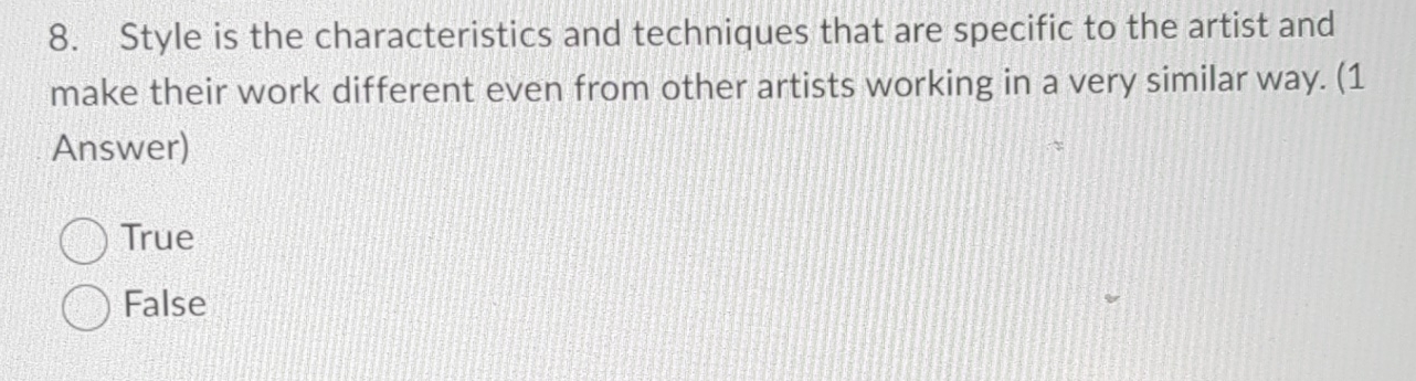 Solved Style is the characteristics and techniques that are | Chegg.com