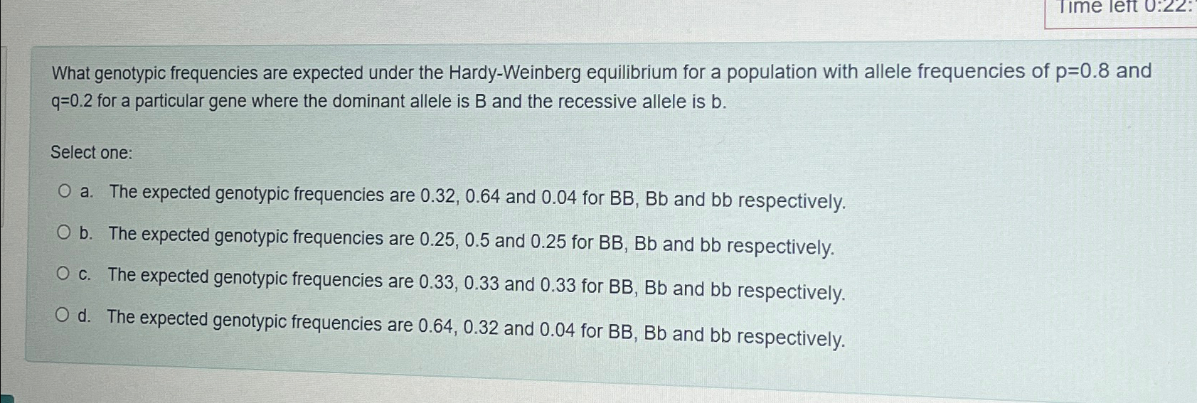 Solved What genotypic frequencies are expected under the | Chegg.com