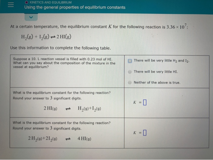 Solved O KINETICS AND EQUILIBRIUM Using the general | Chegg.com