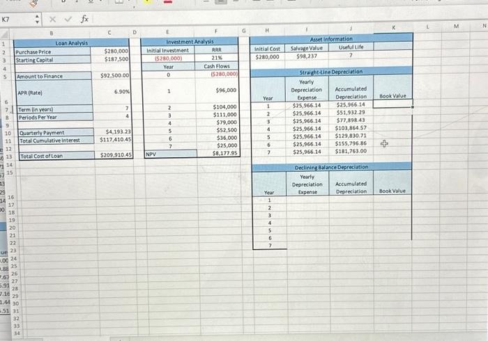 How do I fine the book value in this excel spredsheet | Chegg.com