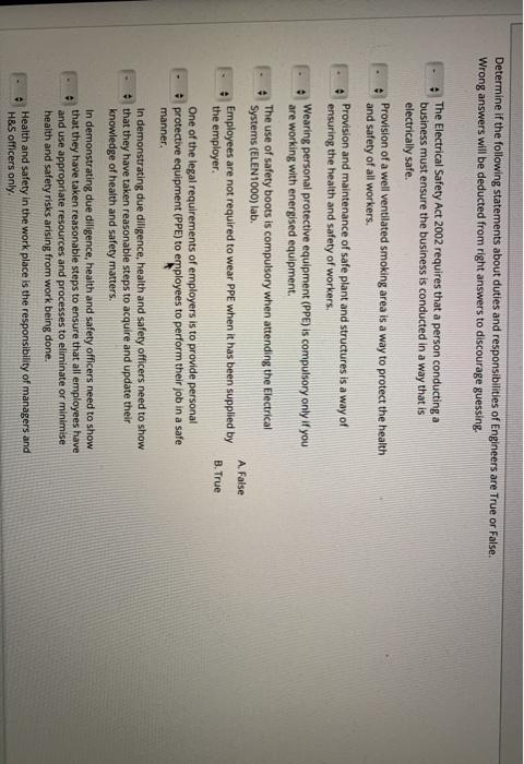 Solved Determine if the following statements about duties | Chegg.com