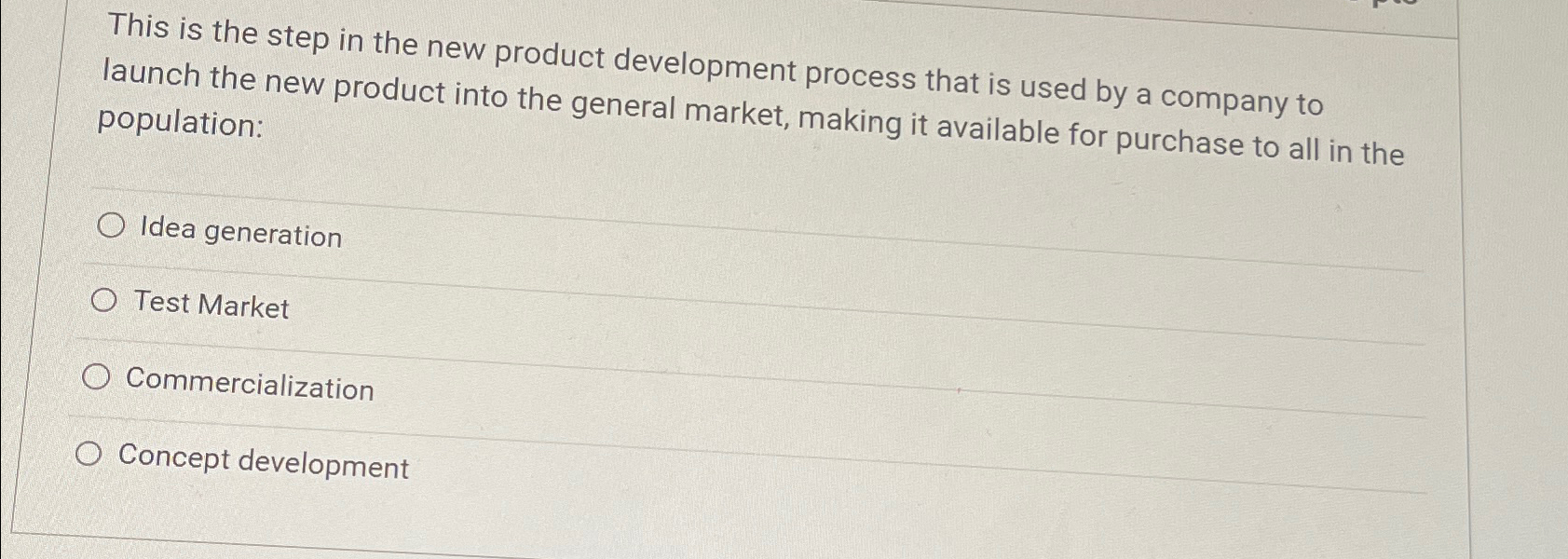 Solved This is the step in the new product development | Chegg.com