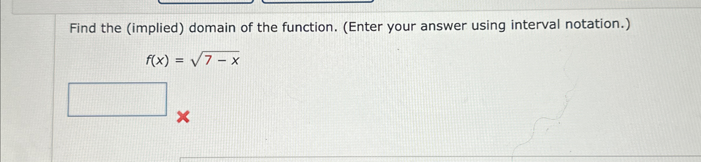 Solved Find the (implied) ﻿domain of the function. (Enter | Chegg.com