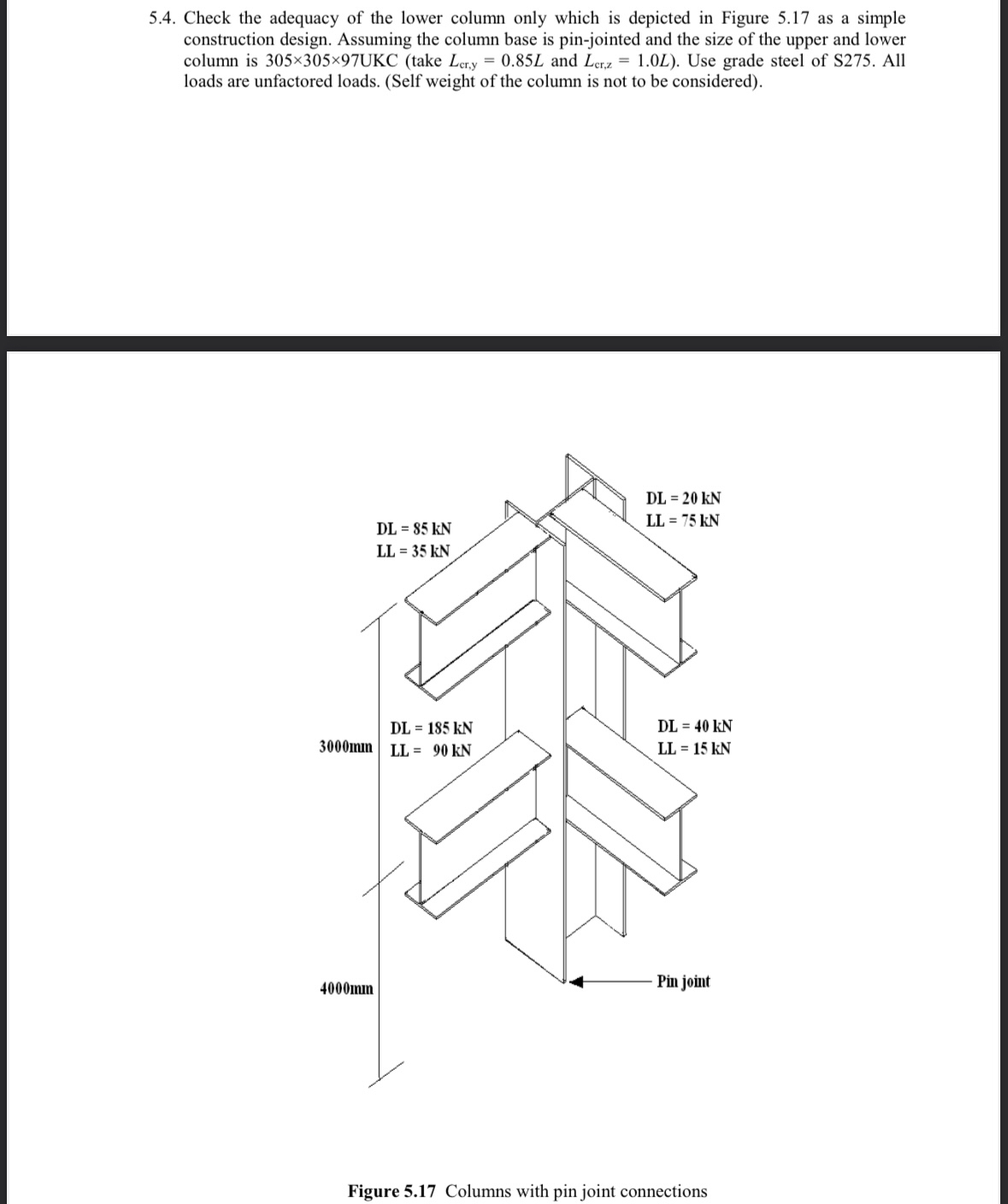 Solved 5.4. ﻿Check the adequacy of the lower column only | Chegg.com