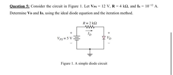 Solved Question 5: Consider the circuit in Figure 1. Let Vps | Chegg.com