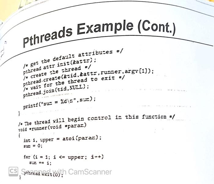 Solved Pthreads Example #include #include ist su; /* this | Chegg.com