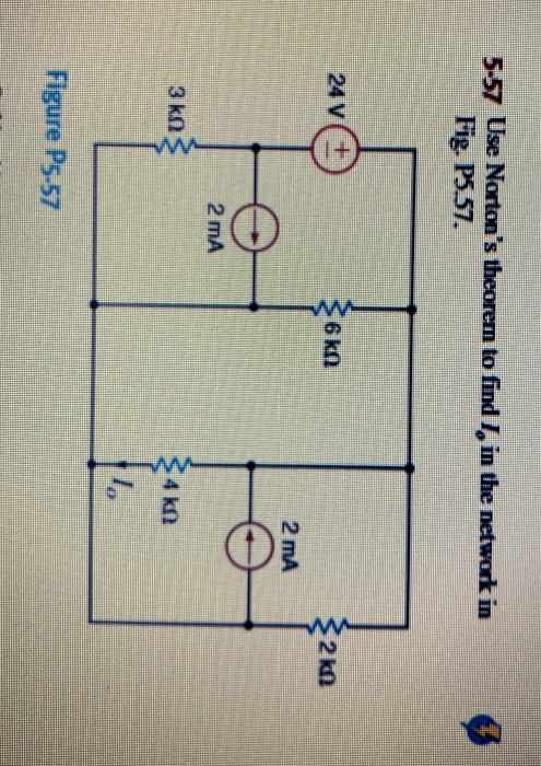 Solved 5-57 Use Norton's theorem to find I, in the network | Chegg.com
