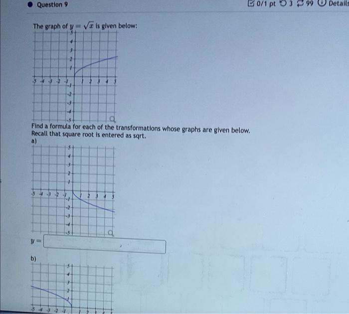 Solved The graph of y=x is given below: Find a formula for | Chegg.com