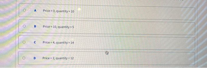 Solved Which of the following price quantity data would not | Chegg.com