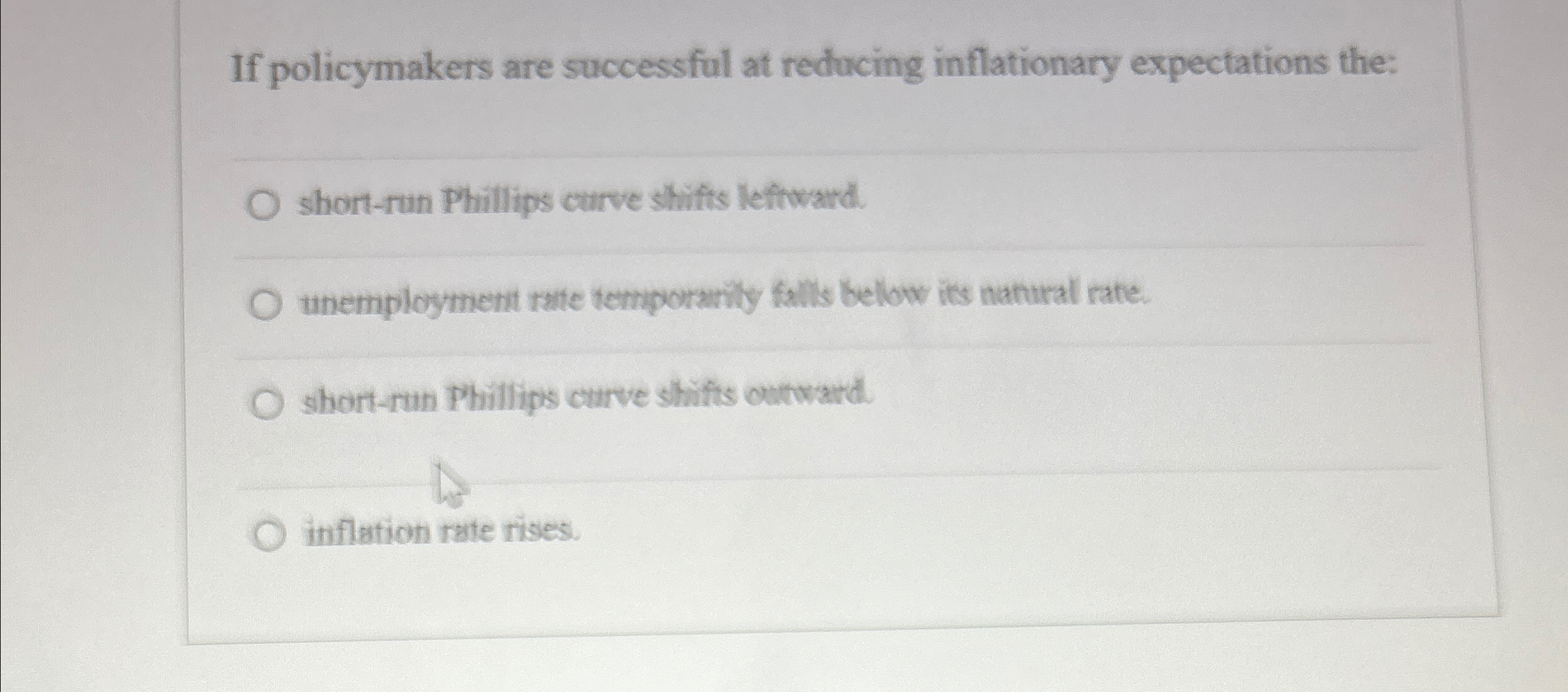 Solved If policymakers are successful at reducing | Chegg.com