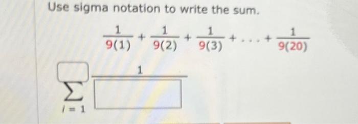 Solved Use sigma notation to write the sum. | Chegg.com