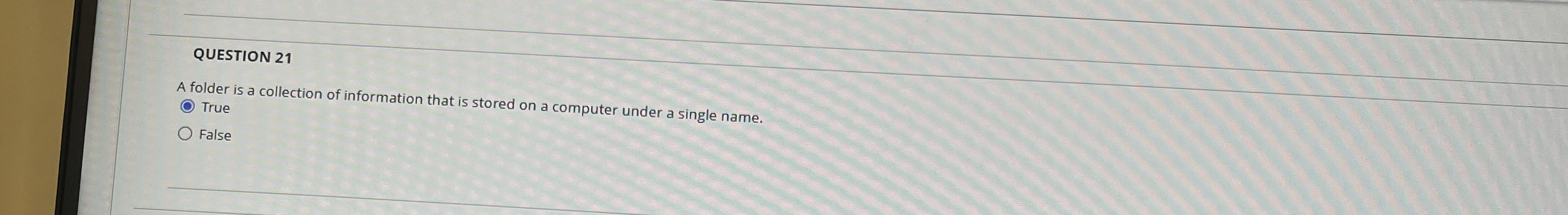 Solved QUESTION 21A folder is a collection of information | Chegg.com