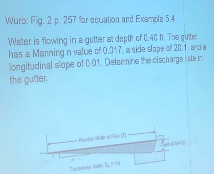 Solved Wurb: Fig. 2 p. 257 for equation and Example 5.4 | Chegg.com