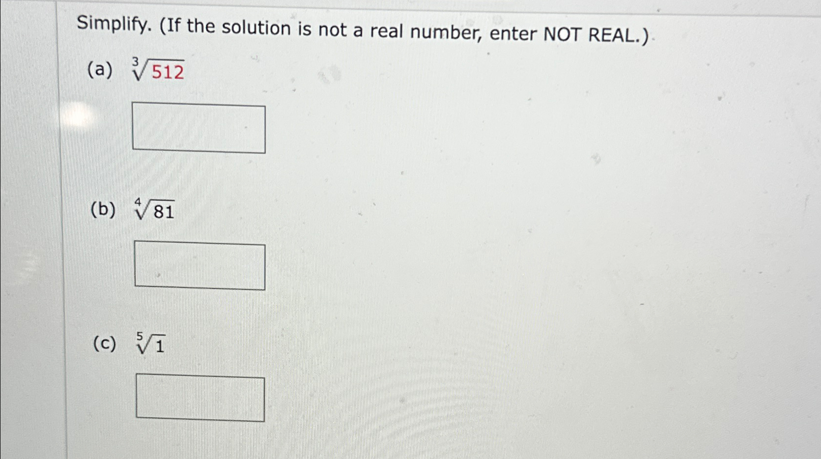 Solved Simplify. (If the solution is not a real number, | Chegg.com