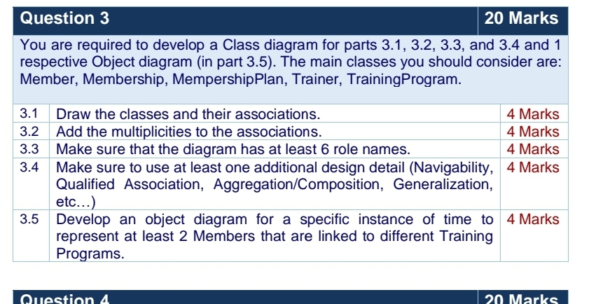 Solved Questio20 ﻿MarksYou are required to develop a Class | Chegg.com