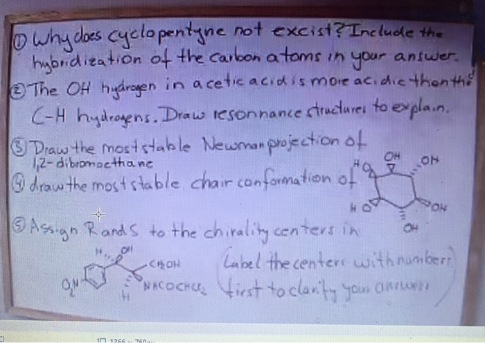 Solved o why does cyclopentyne not excist? Include the | Chegg.com