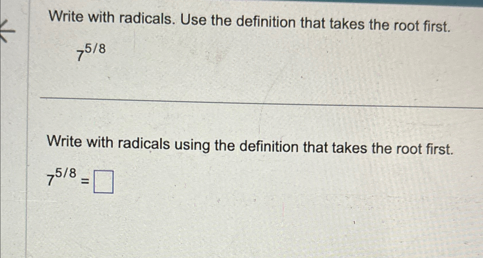 Solved Write with radicals. Use the definition that takes | Chegg.com