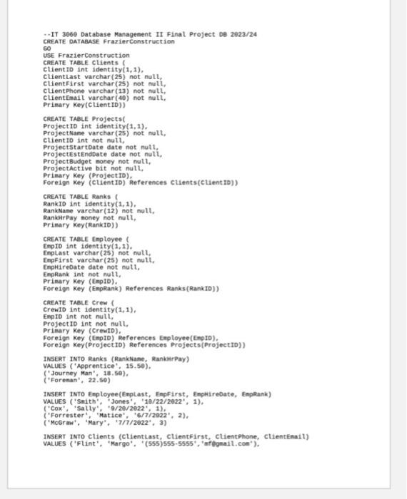Solved E-R Diagram of Database Requirements and Submission | Chegg.com