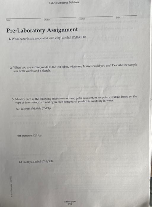 Solved Pre-Laboratory Assignment 1. What hazards are | Chegg.com